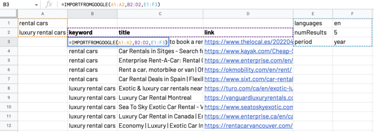 Google Search data selectors - NoDataNoBusiness