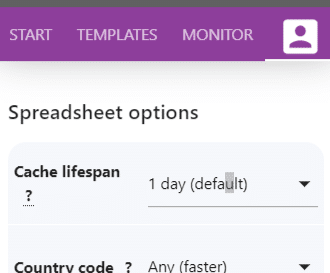 Manage the ImportFromWeb cache