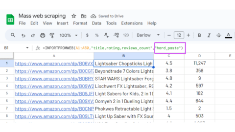 How to scrape efficiently hundreds or thousands of webpages using ImportFromWeb